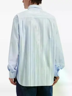 FINGERCROXX Striped Logo-patch Shirt
