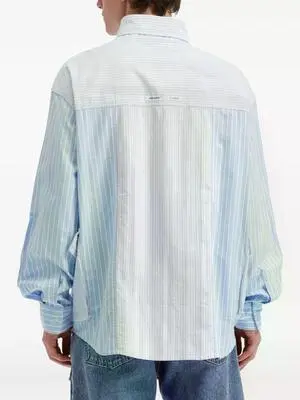 MUSIUM DIV. Patchwork Striped Shirt