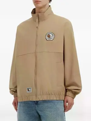 FINGERCROXX Logo-patch Zip-up Jacket - Neutrals
