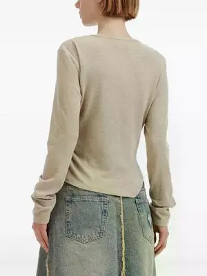 MUSIUM DIV. Cut-out Ruched Long-sleeve T-shirt