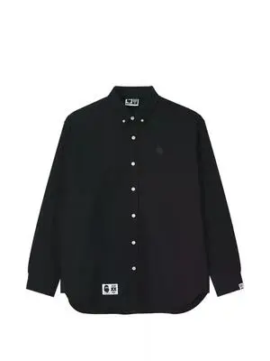 FINGERCROXX Logo-patch Button-down Shirt - Black