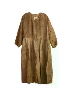 UMA WANG Damask Pattern Gathered Maxi Dress