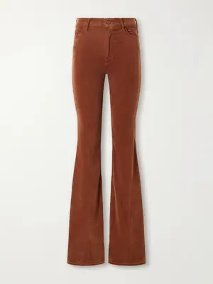 MOTHER The Doozy Cotton-blend Flared Pants - Brown