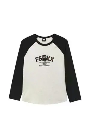 FINGERCROXX Logo-print Raglan-sleeve T-shirt - Neutrals