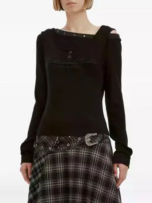 MUSIUM DIV. Layered-effect Stud-embellished Top