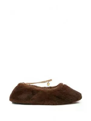 Stella McCartney Mink Ankle Chain Ballerina Flats - Brown