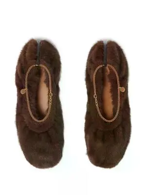 Stella McCartney Mink Ankle Chain Ballerina Flats