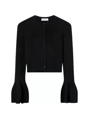 Stella McCartney Compact Knit Bell-sleeve Cardigan