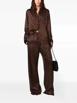 Stella McCartney Star Silk Jacquard Wide-leg Pants
