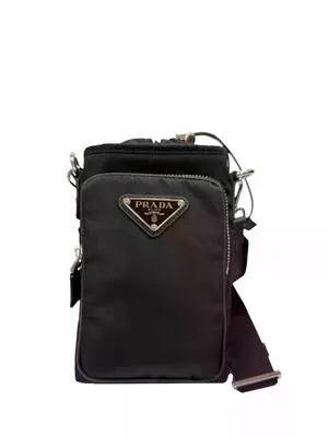 Prada 2013-2026 Saffiano Trimmed Re Nylon Smartphone Case Crossbody Bag