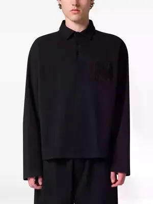 MSGM Logo-patch Long-sleeve Polo Shirt
