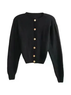 BASERANGE Button-up Knitted Cardigan - Black