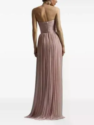 CRISTALLINI Pandora Ruched Strapless Maxi Dress