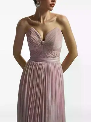 CRISTALLINI Pandora Ruched Strapless Maxi Dress