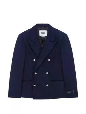 MSGM Double-breasted Peak-lapel Jacket - Blue