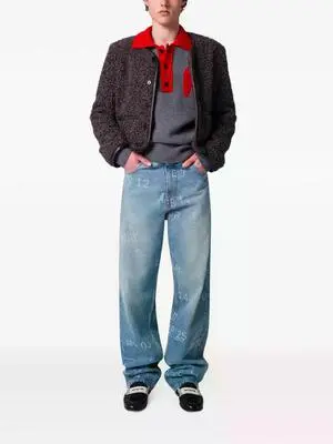 MSGM Graphic-print Straight-leg Jeans