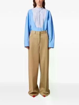 MSGM Logo Patch Wide-leg Trousers