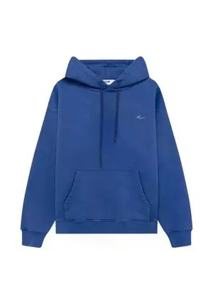 MSGM Logo-embroidered Drawstring Hoodie - Blue