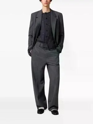 MSGM Crystal-embellished Eyelet Cardigan