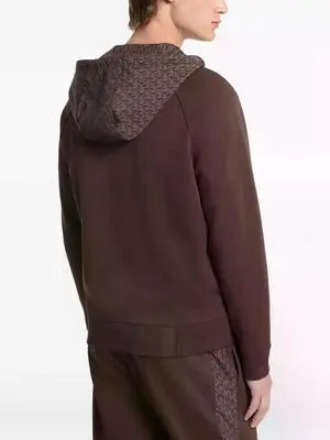 Michael Kors Logo-print Zip-up Hoodie - Brown