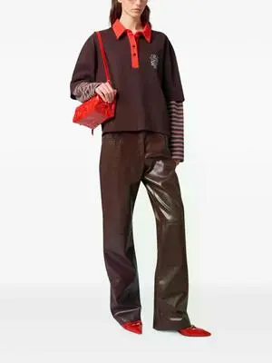 MSGM Logo-patch Wide-leg Trousers
