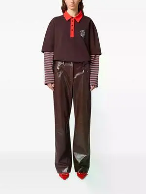 MSGM Logo-patch Wide-leg Trousers