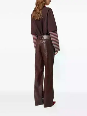 MSGM Logo-patch Wide-leg Trousers