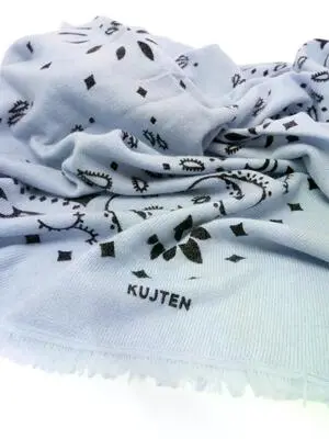 KUJTEN Bandana-print Frayed Scarf