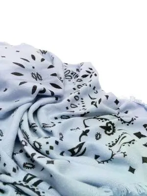 KUJTEN Bandana-print Frayed Scarf