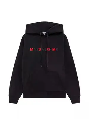 MSGM Logo-embroidered Pouch-pocket Hoodie - Black