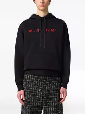 MSGM Logo-embroidered Pouch-pocket Hoodie