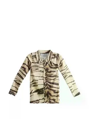 BASERANGE Tiger-print Long-sleeve Shirt - Neutrals