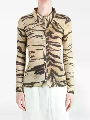 BASERANGE Tiger-print Long-sleeve Shirt