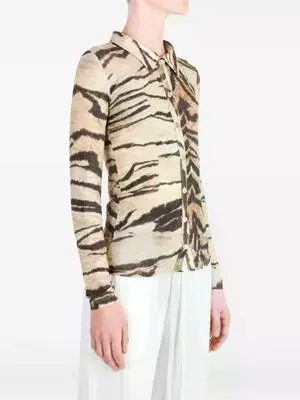 BASERANGE Tiger-print Long-sleeve Shirt
