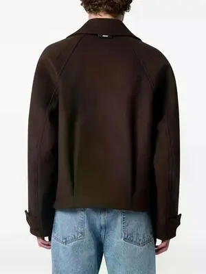 MSGM Dark Felted Texture Raglan Sleeve Jacket