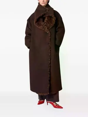 MSGM Shearling-trim Belted Coat