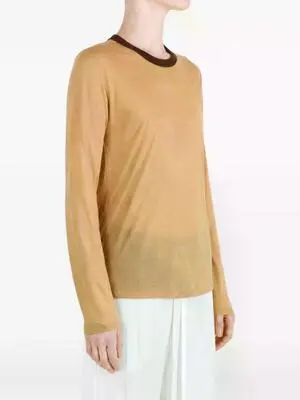 BASERANGE Contrast-trim Long-sleeve T-shirt