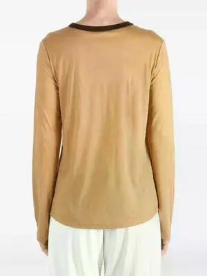 BASERANGE Contrast-trim Long-sleeve T-shirt