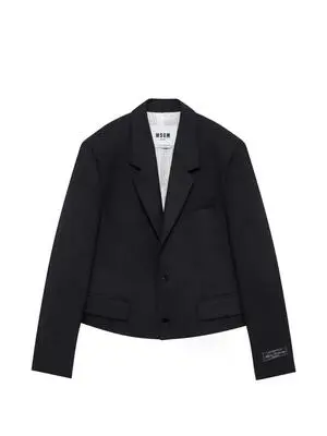 MSGM Cropped Notch-lapels Jacket - Black