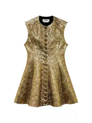 MSGM Textured Finish Button-down Mini Dress