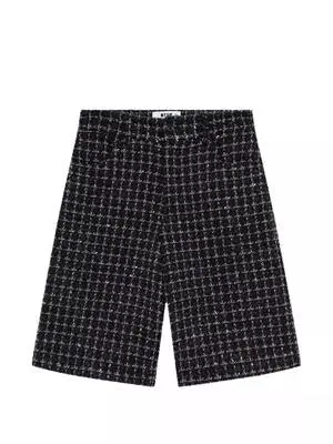 MSGM Tweed-check Tailored Shorts
