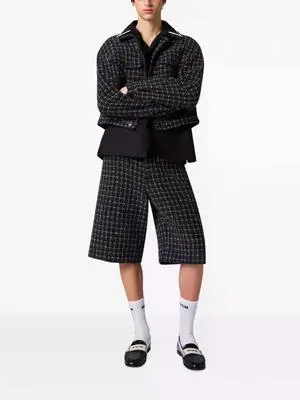 MSGM Tweed-check Tailored Shorts
