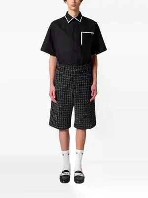 MSGM Tweed-check Tailored Shorts