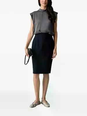 FRACOMINA High-neck Cap-sleeve Top