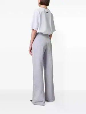 MSGM Logo Embroidered Wide-leg Track Pants