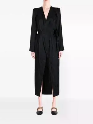 Rick Owens Wrap-style Padded-shoulder Coat