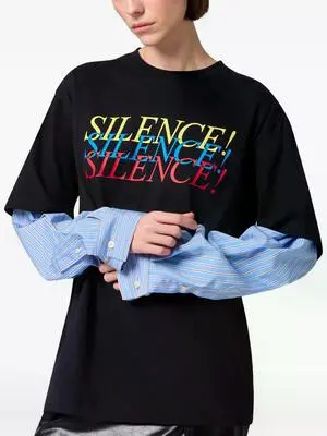 MSGM Layered Slogan-print T-shirt