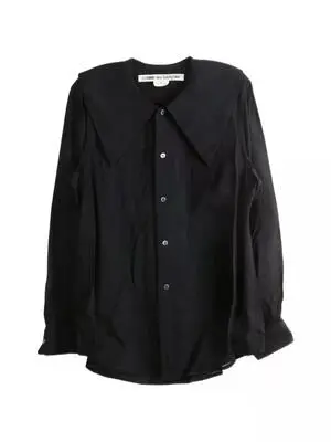 Comme Des Garçons Oversized-collar Sheer Shirt - Black