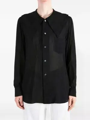 Comme Des Garçons Oversized-collar Sheer Shirt