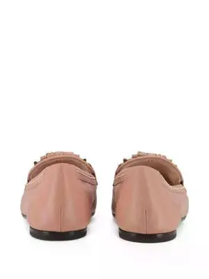TOD'S Fringed Stud-embellished Loafers